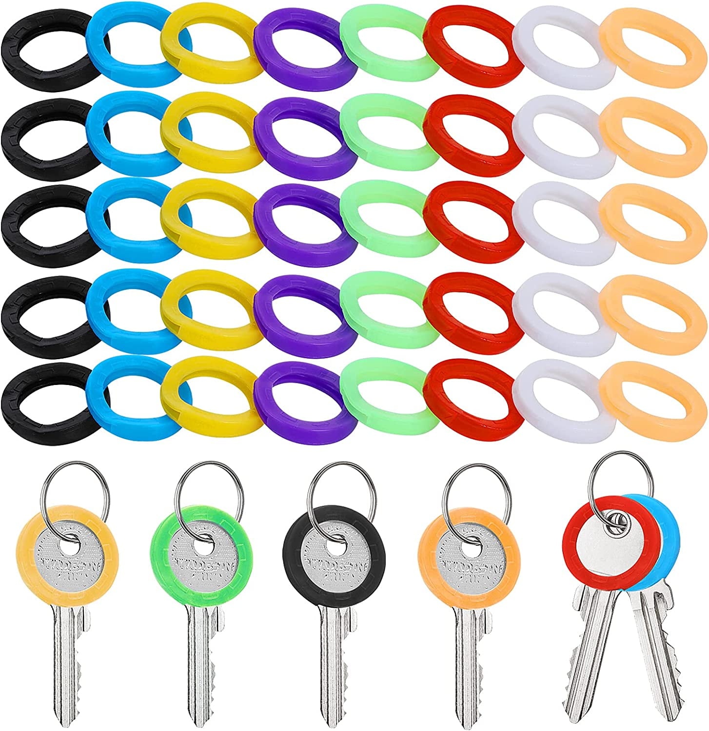 40 Pcs Key Covers Caps, Key Colour Caps Key Identifier Caps Round Key ...