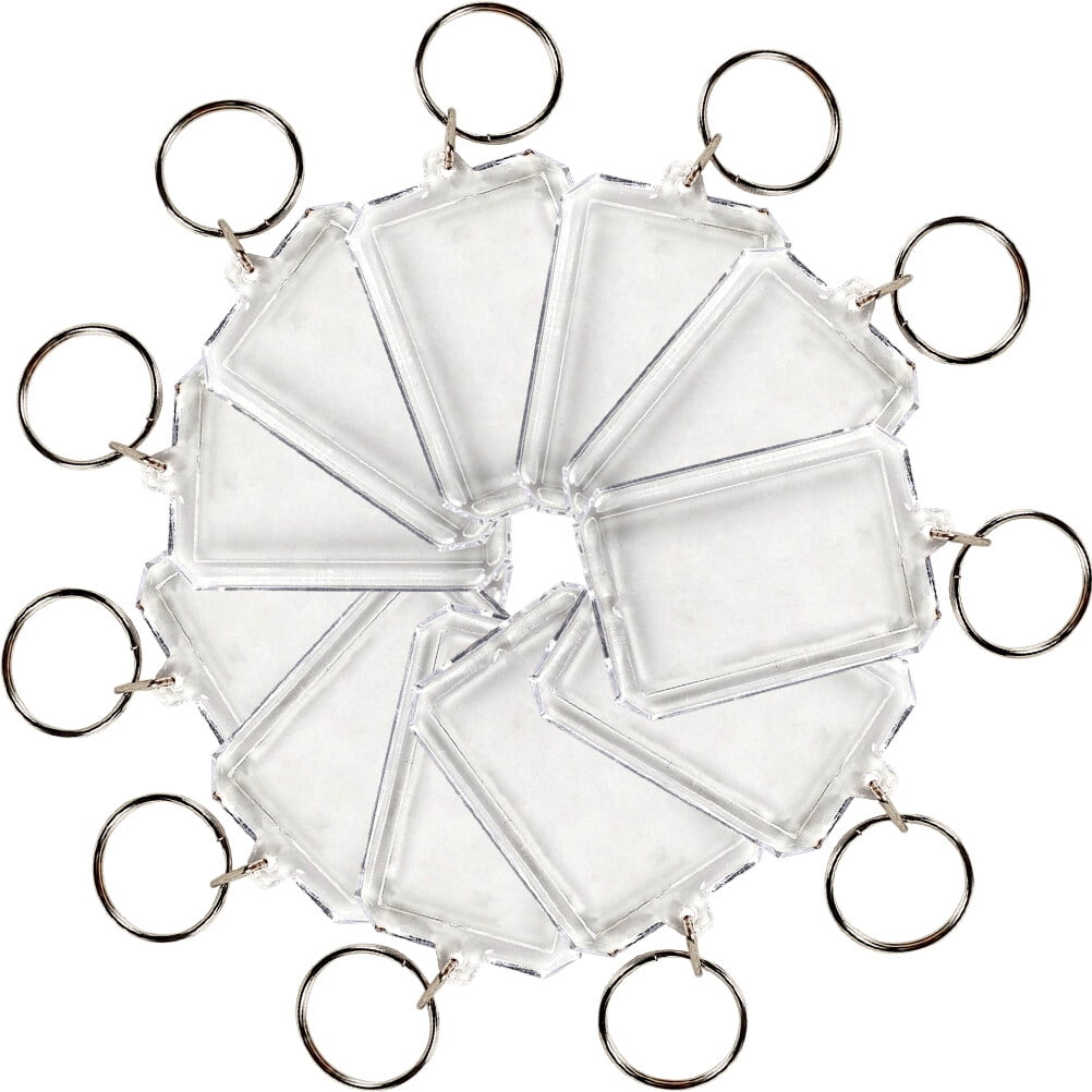 40 Pcs Key Ring Hanging Decor Utility Keychain Blank Tag Small Acrylic ...