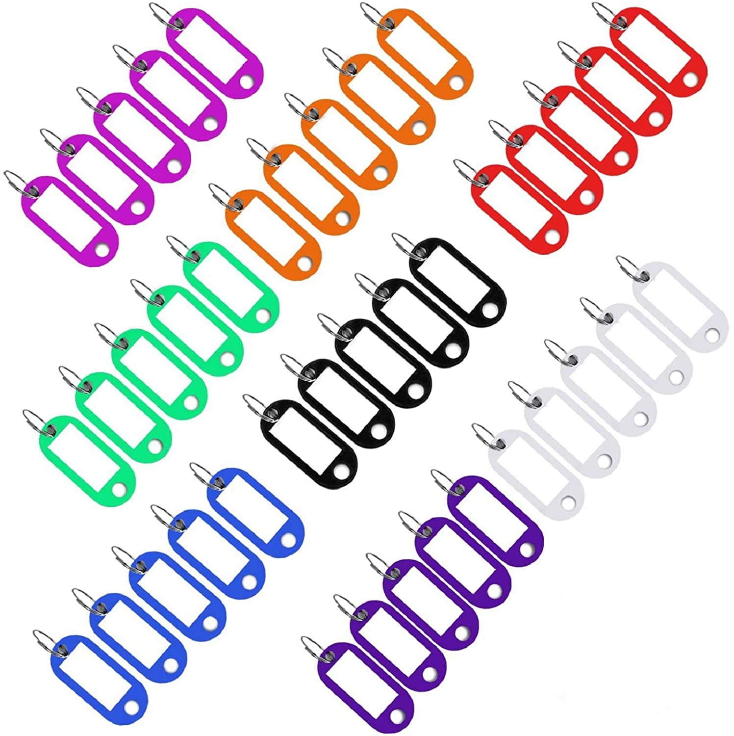 40 Pcs Key Tags with Labels, Tough Plastic Key Tags with Split Ring ...