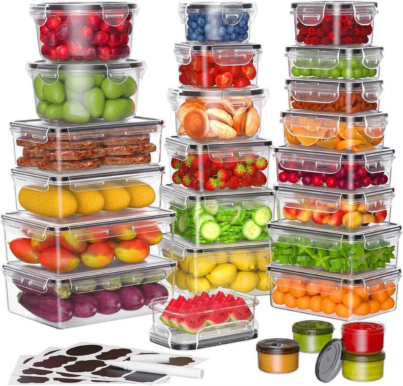 40 Pcs Large Airtight Food Storage Container Set (20 Containers+20 Lids ...
