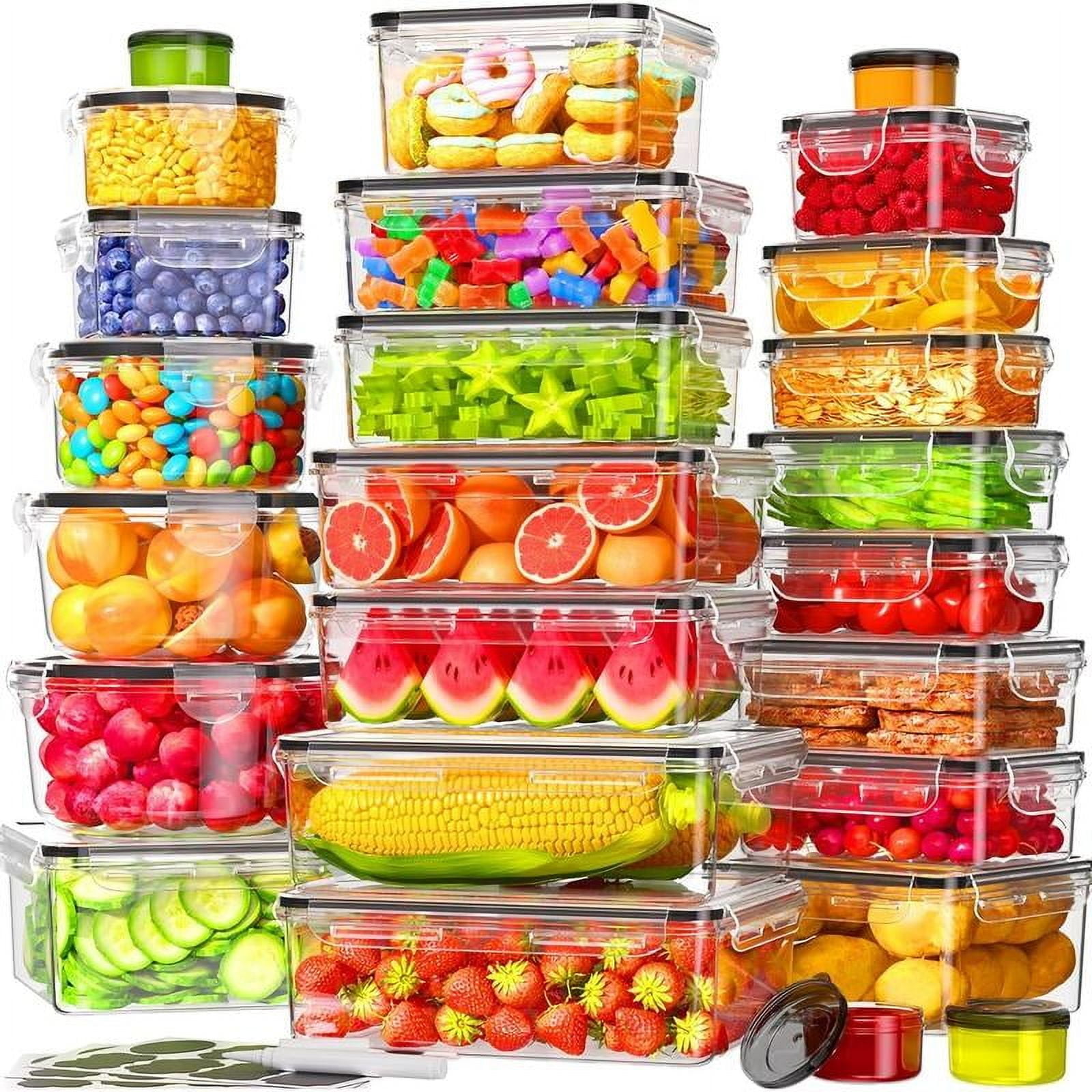 40 Pcs Large Plastic Airtight Food Storage Container Set (20 ...