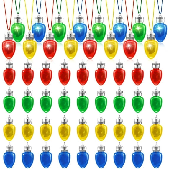 40 Pcs Light up Necklace Flashing Bulb Necklaces Men Women Glow ...
