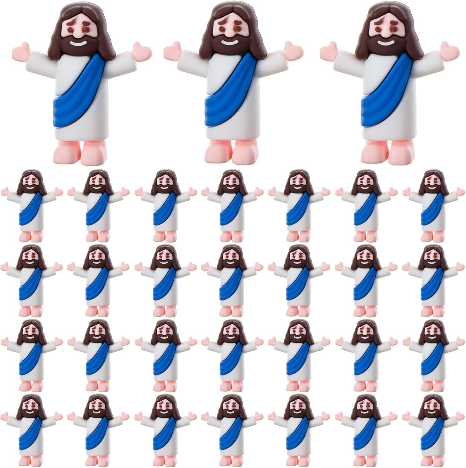40 Pcs Little Jesus Figures Original Design Jesus Love You Mini Rubber ...