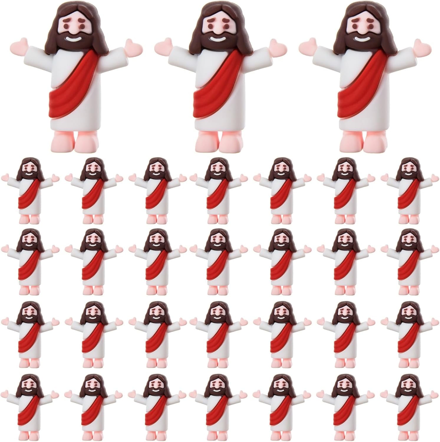 40 Pcs Little Jesus Figures Original Design Jesus Love You Mini Rubber ...