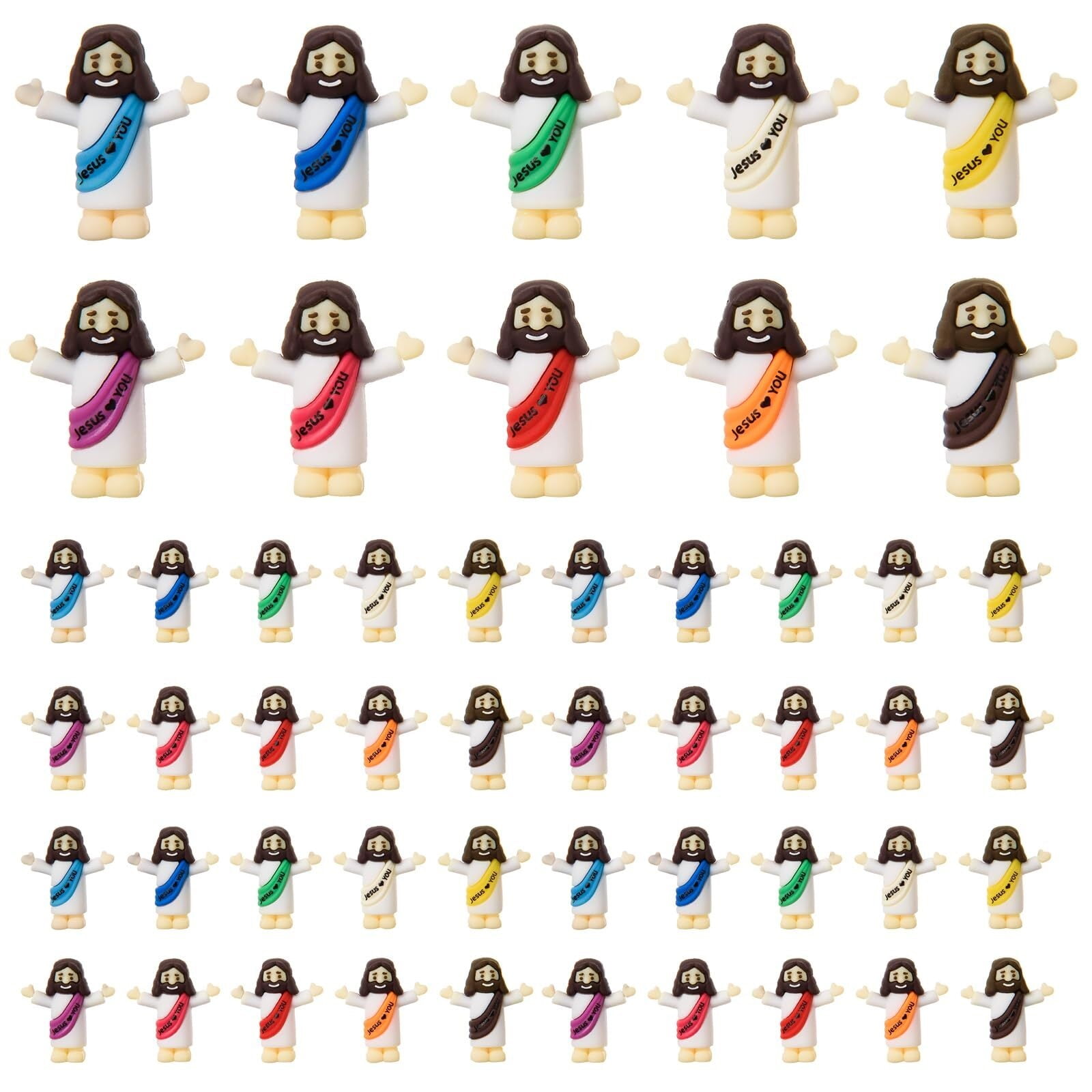 40 Pcs Little Jesus Figurine Tiny Jesus Loves You Figures Miniature ...