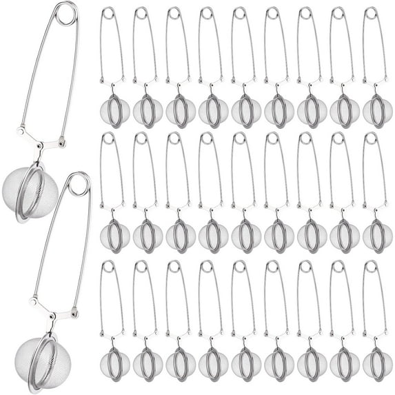 40 Pcs Loose Leaf Tea Infuser Stainless Steel Mesh Snap Tea Ball ...