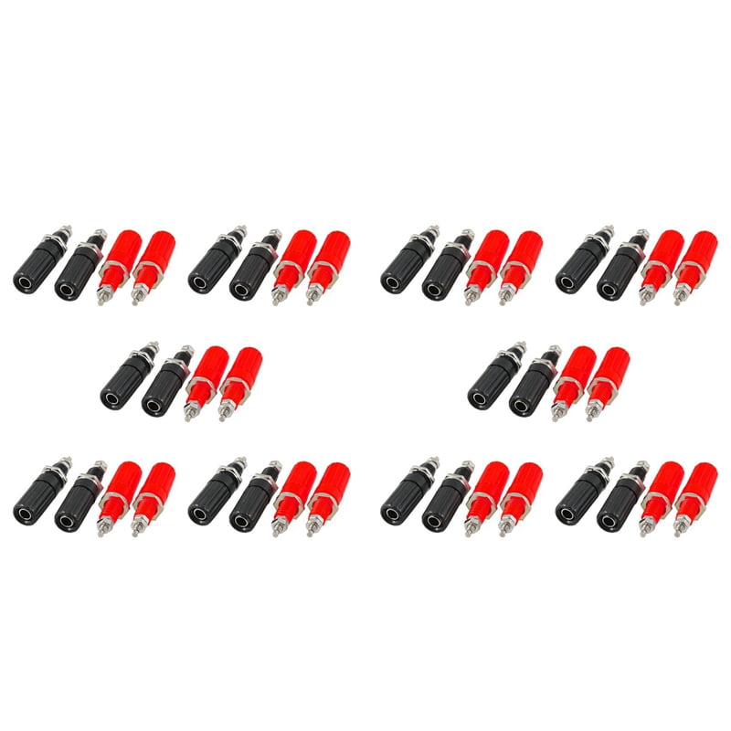 40 Pcs Metal Body 4mm Female Banana Socket 7mm Thread Binding Post ...