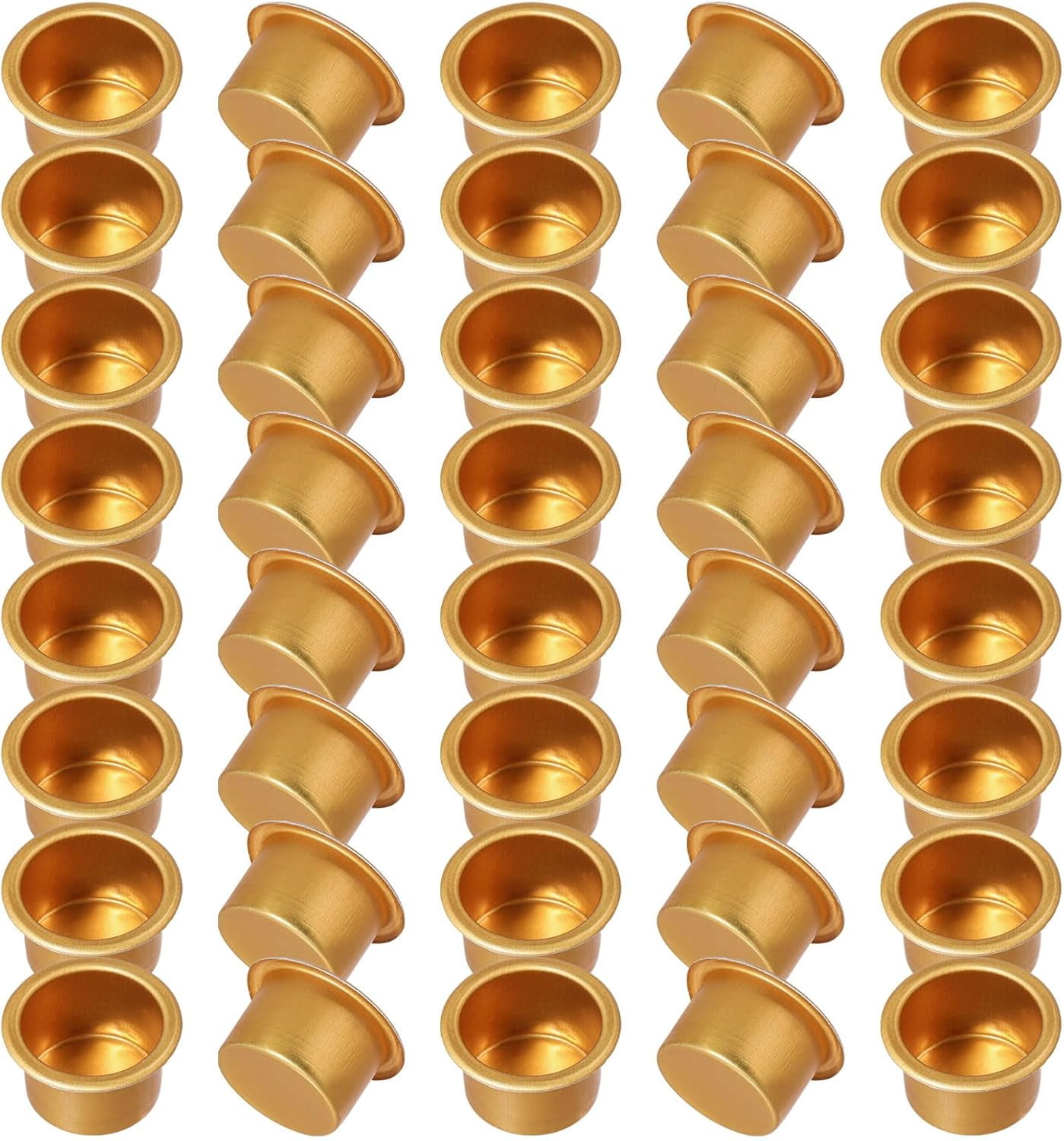 40 Pcs Metal Candle Inserts Mini Candle Cups Holders Candlestick Liners ...