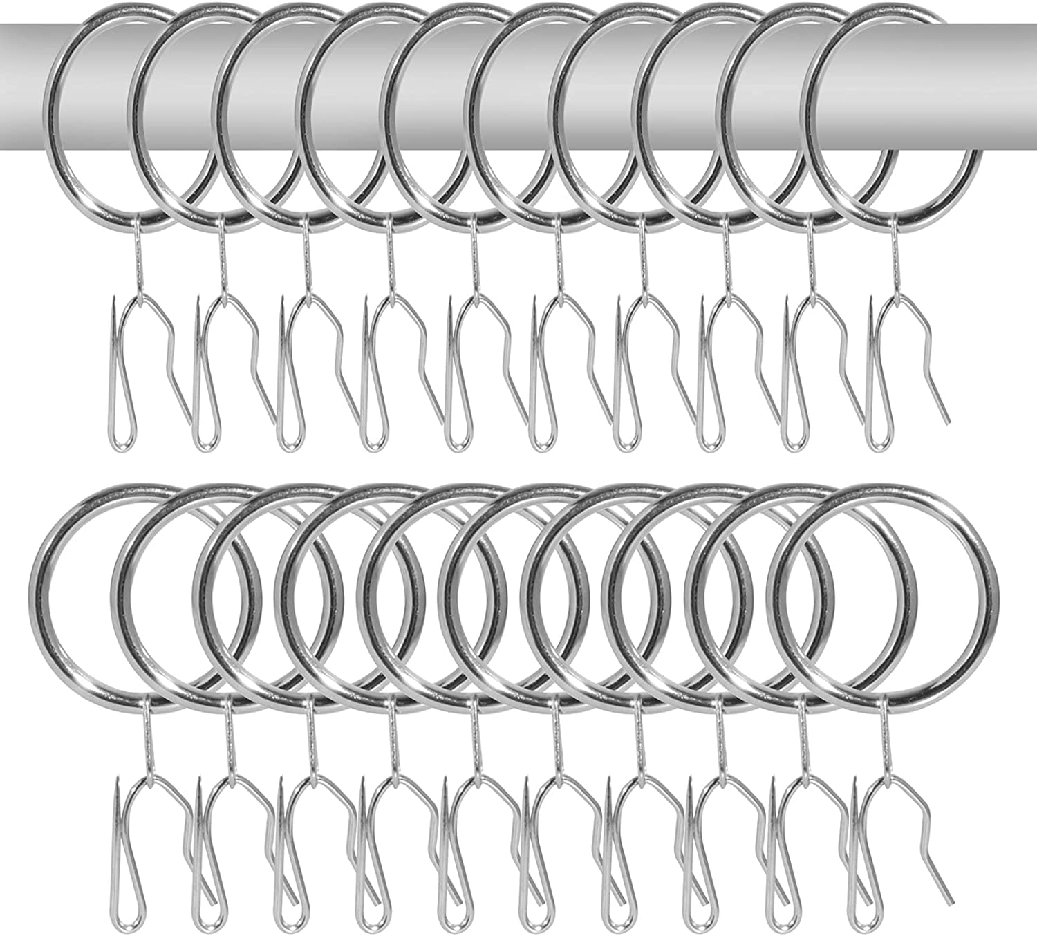 40 Pcs Metal Curtain Rings Drapery Rings and 40 Pcs Metal Drapery Pins ...