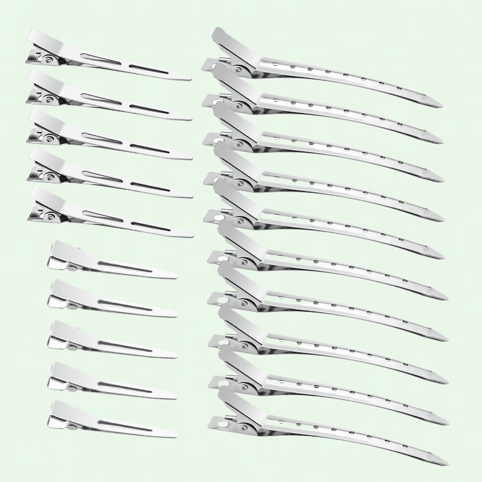 40pcs Duck Hair Clips for Parting Styling, Silver Alligator Clips for ...