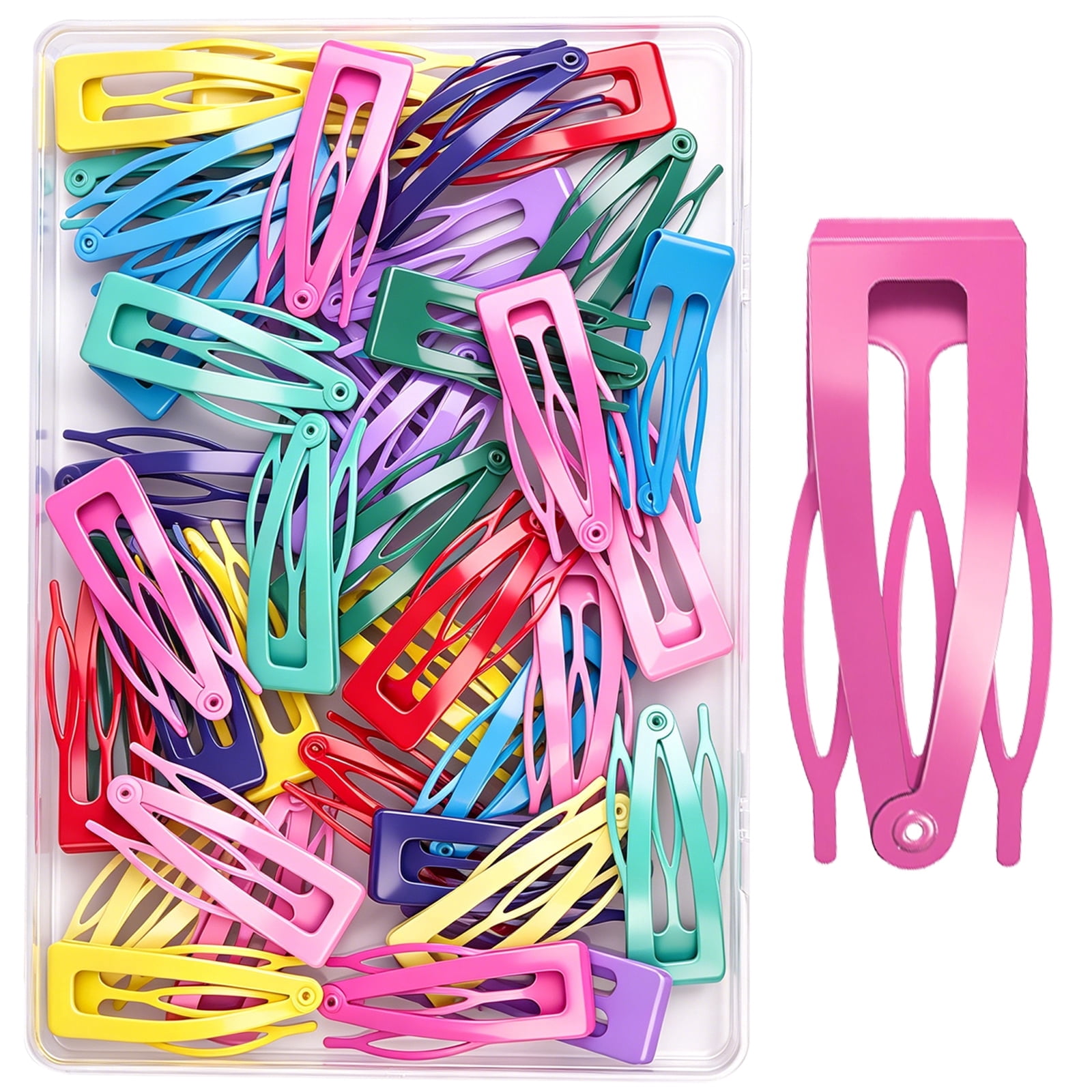 40 Pcs Metal Snap Hair Clips for Women & Girls, Double Grip 3-Tooth ...