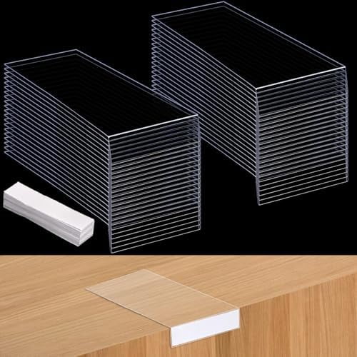 40 Pcs Moveable Shelf Label Holders, Clear Library Markers Book Shelf ...