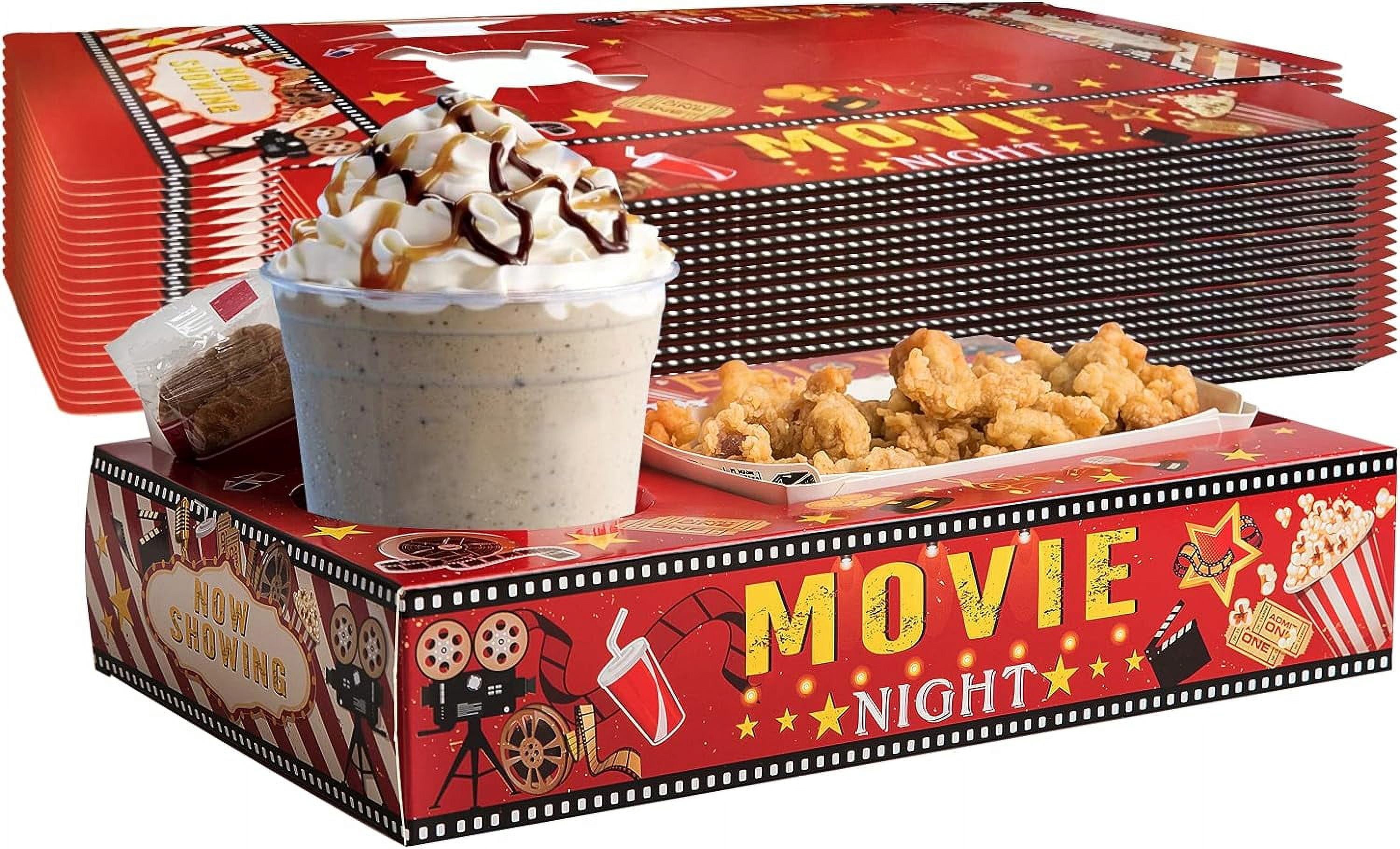 40 Pcs Movie Night Paper Snack Trays Movie Night Party Favors Cinema ...