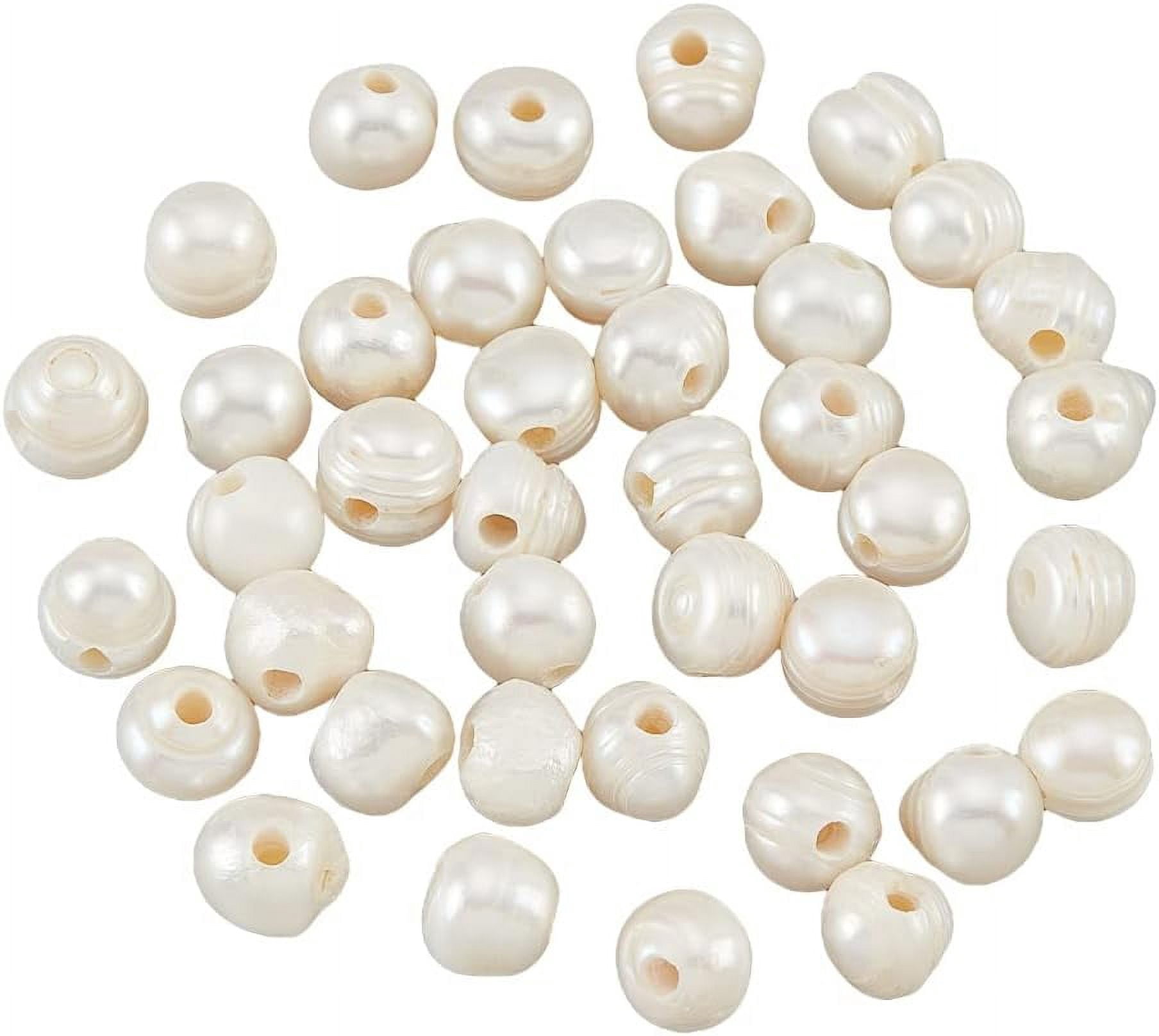 40 Pcs Natural Freshwater Pearl Beads 9~12mm Screw Thread Egg Shape ...