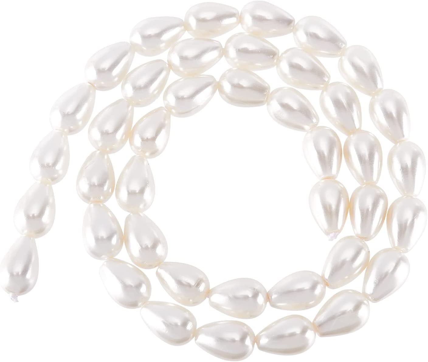 40 Pcs Natural Shell Pearl Beads Teardrop Freshwater Pearl Beads Spacer ...