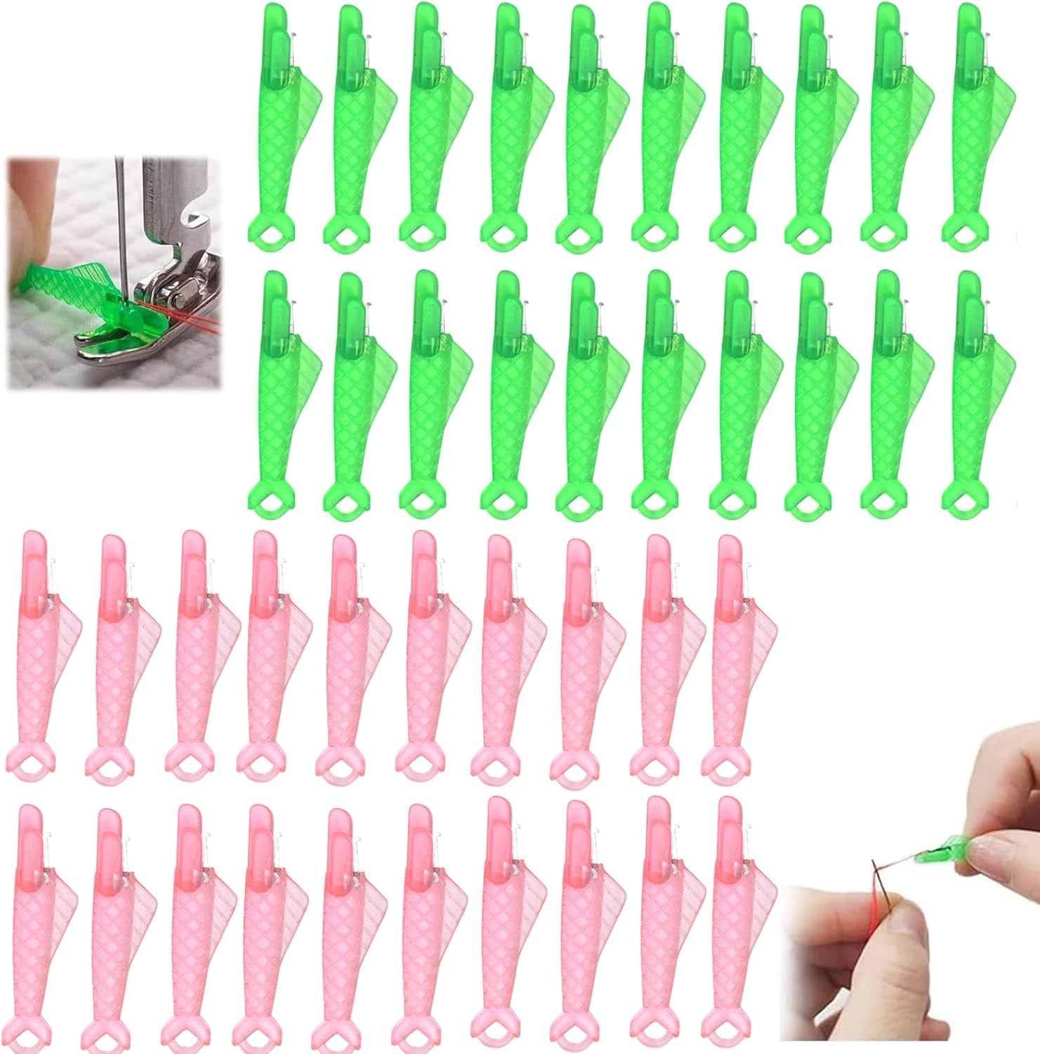40 Pcs Needle Threaders, Sewing Machine Needle Threader, Needle ...