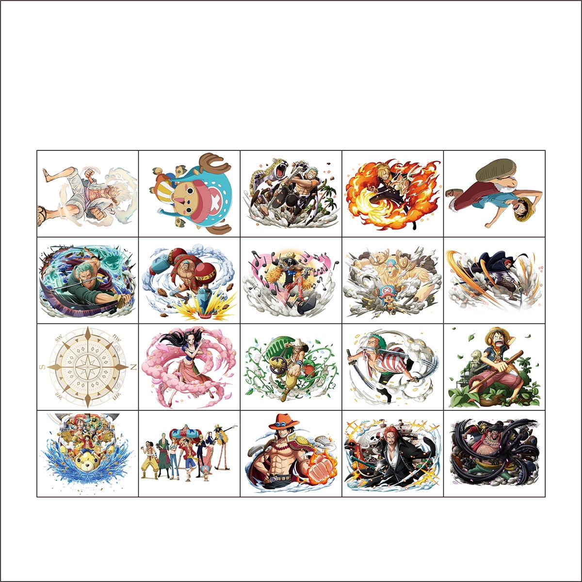 40 Pcs One Piece Temporary Tattoos, Kawaii Birthday Party Supplies ...