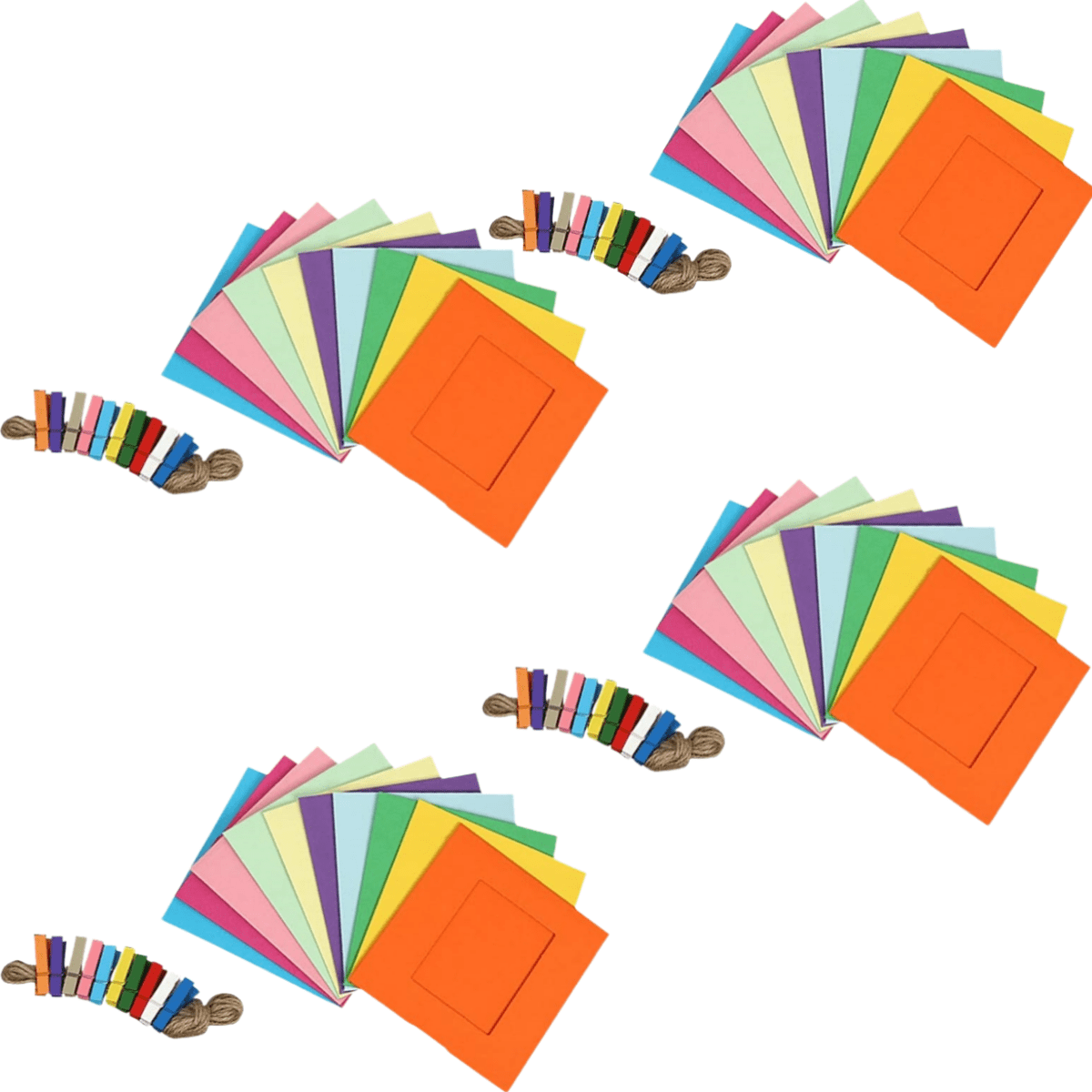 40 Pcs Paper Picture Frames Trianu Colorful Cardboard Photo Frames with ...