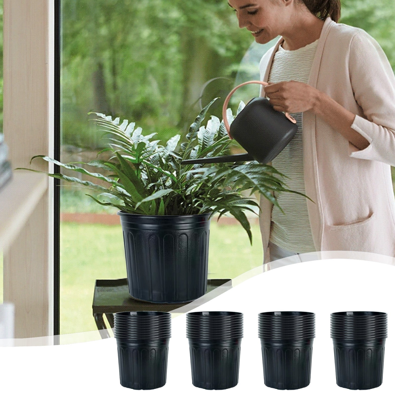 40 Pcs Plant Nursery Pots,Small Plant Seedling Pots - Plastic Plant ...