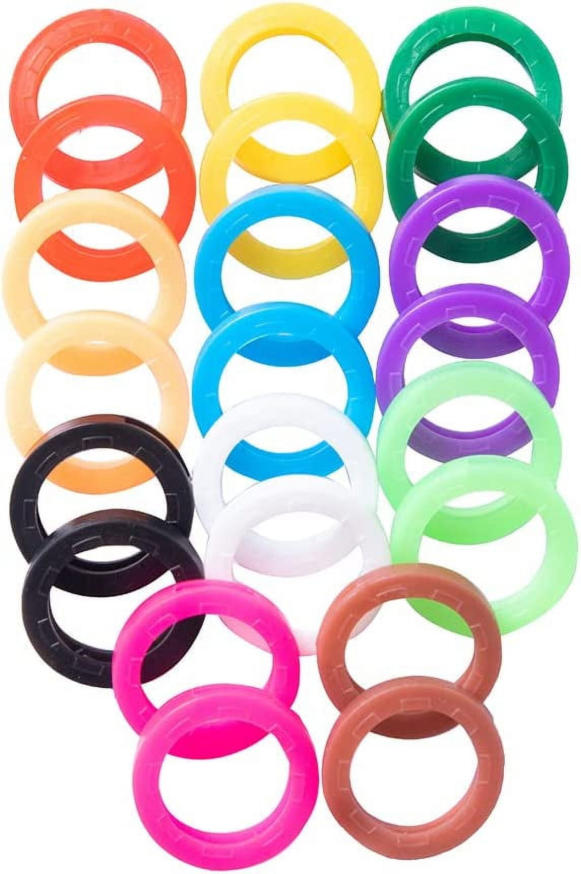 40 Pcs Plastic Key Caps Covers Key Identifier Coding Rings Key Cap ...