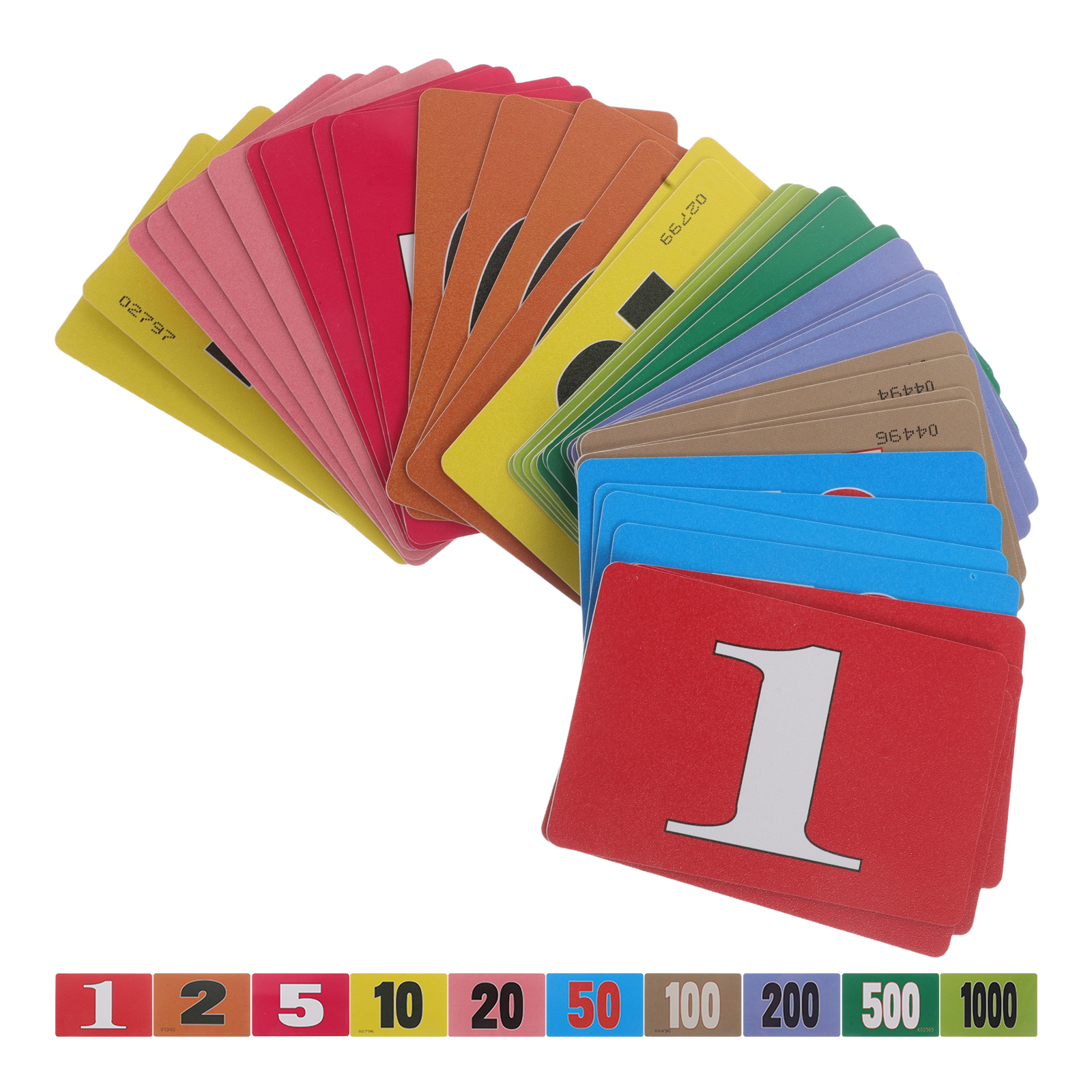 40 Pieces Plastic Poker Chips Game Tokens Numbered Place Value Discs ...