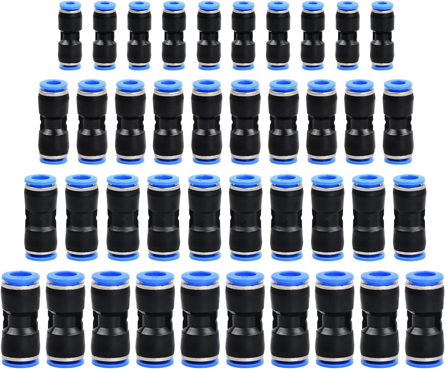 40 Pcs Pneumatic Fittings, Straight Push Fit Connectors Quick Push in ...