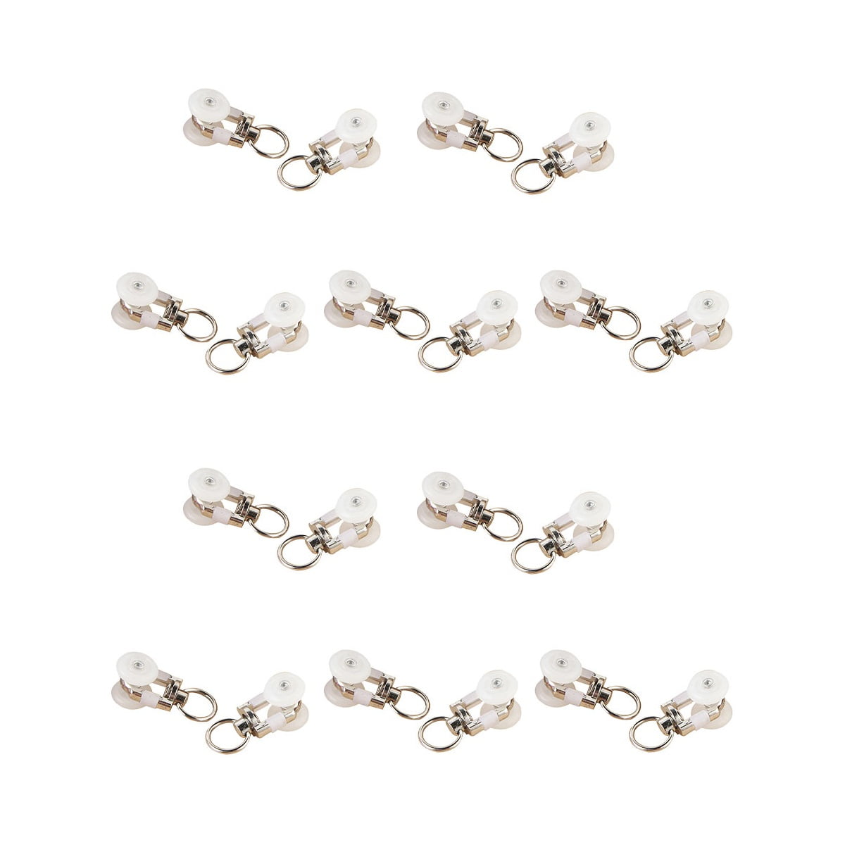40 Pcs Pulley Track Wheel Curtain Parts Rod Curtains Rods Metal Carrier ...
