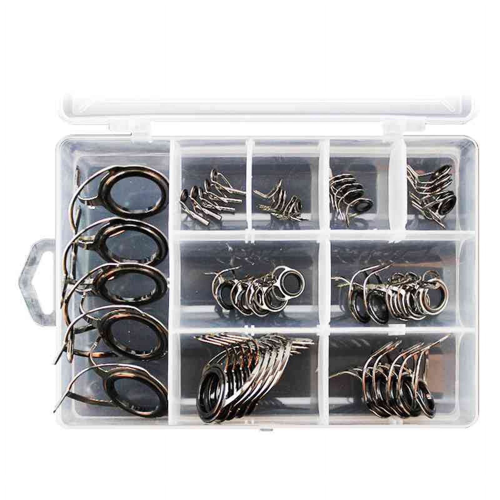 40 Pcs/Set Fishing Rod Guides Tip 8 Sizes Pole Repair Kit Line Rings ...