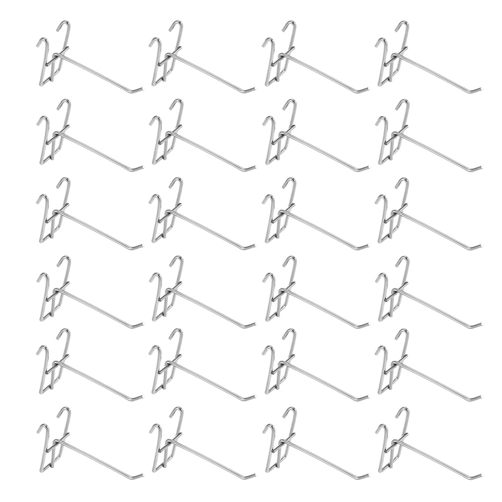 40 Pcs Shelf Hook Hanger Utility Hook Grid Shelf Hanging Display Hook Double Hooks Display Grid ...