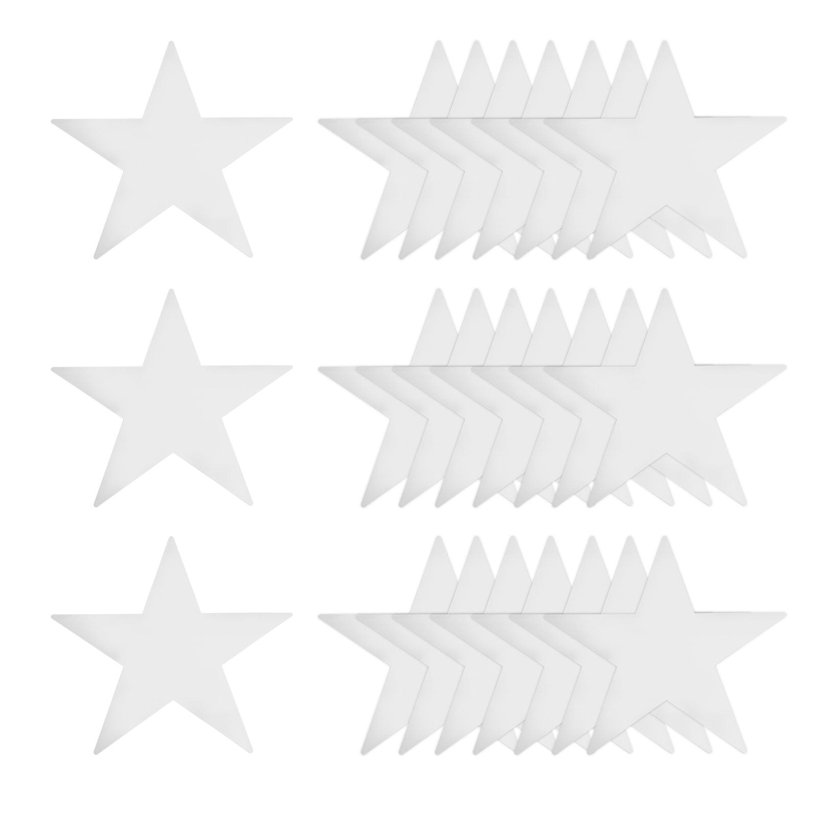 40 Pcs Silver Stars Cutouts, 11 Inch Double Printed Paper Stars Cutout ...