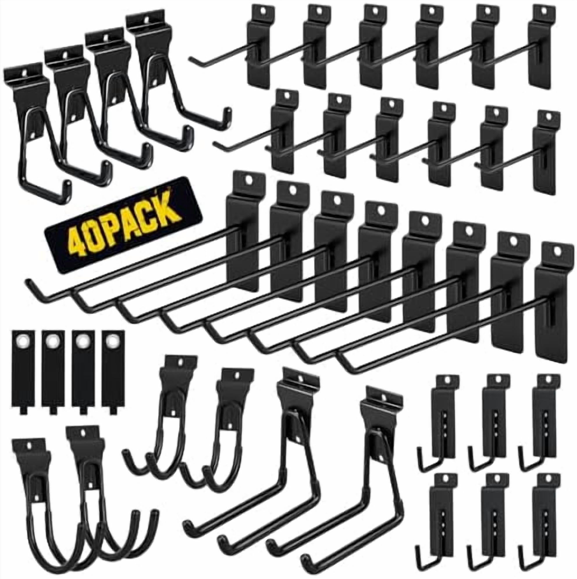 40 Pcs Slatwall Hooks & Hangers – Heavy-Duty Metal Slatwall Accessories ...