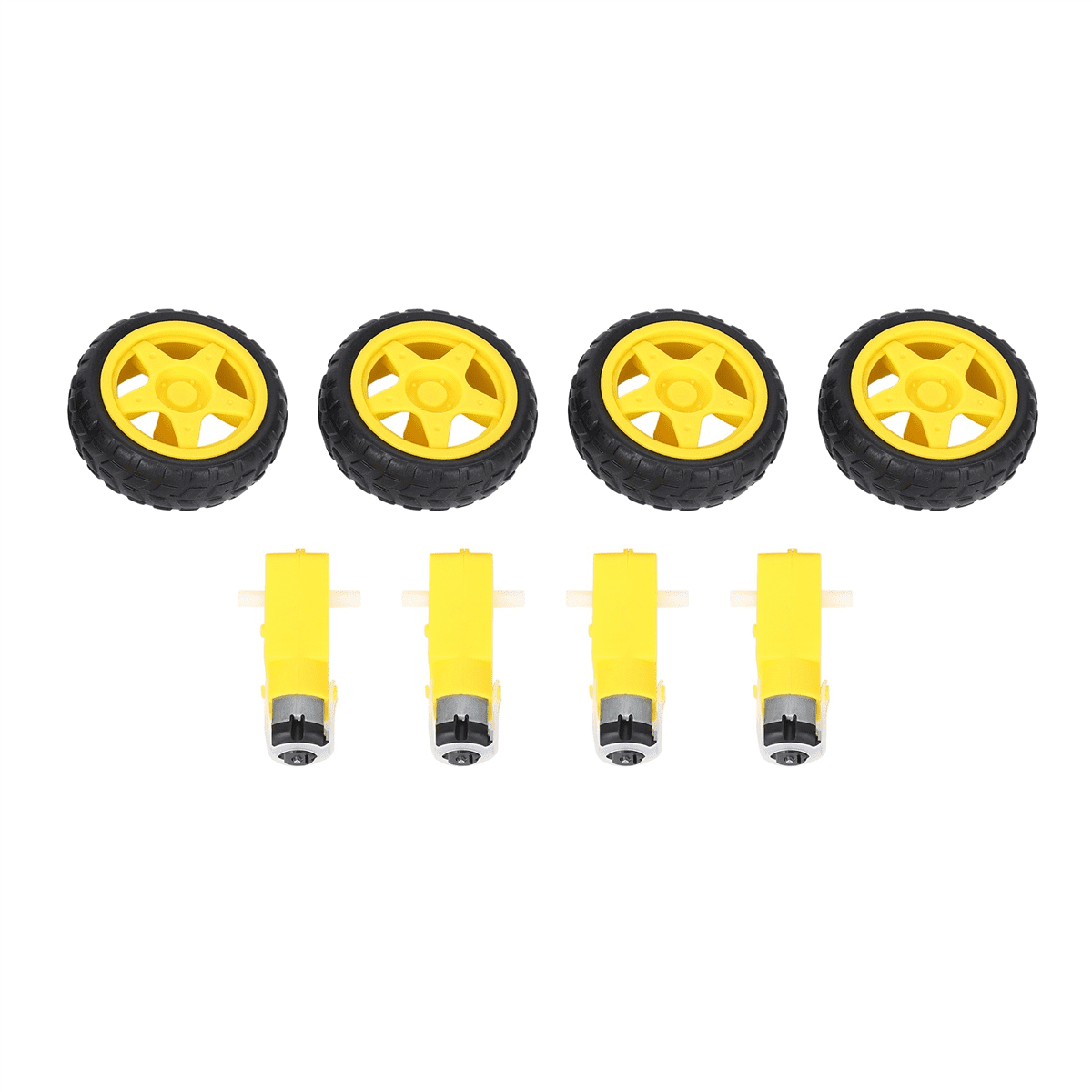 40 Pcs for Smart Car Robot Plastic Tire Wheel with DC 3-6V Gear Motor ...