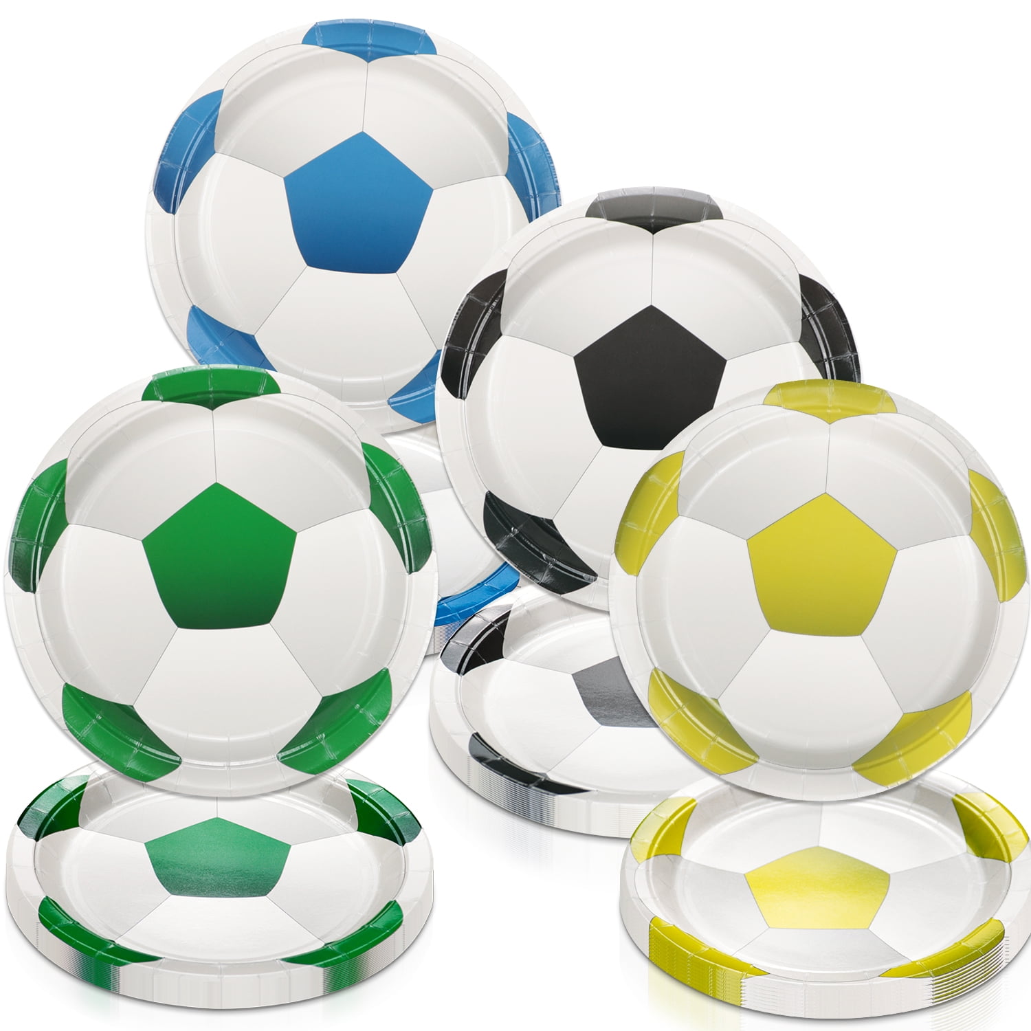 40 Pcs Soccer Party Decorations Plates - Including 9" Soccer Plates ...