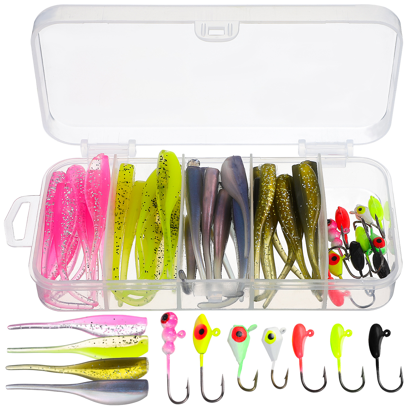 Elegantoss Portable Fun Fishing Lures Baits Kit Set in Tackle Box to ...