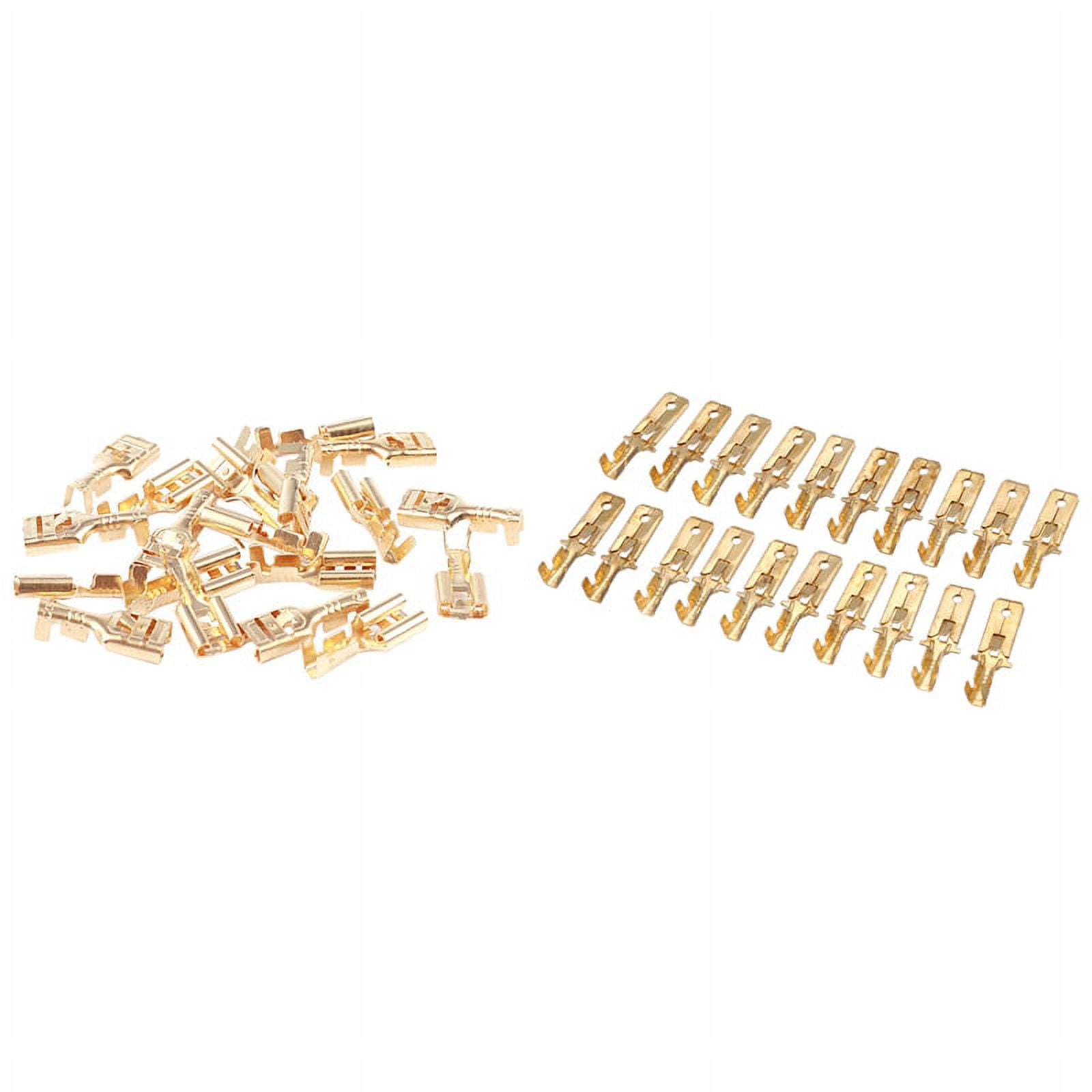 40 Pcs Spade Terminal Connector:20 Pcs 1/4 Inch Stud Brass Male Non ...
