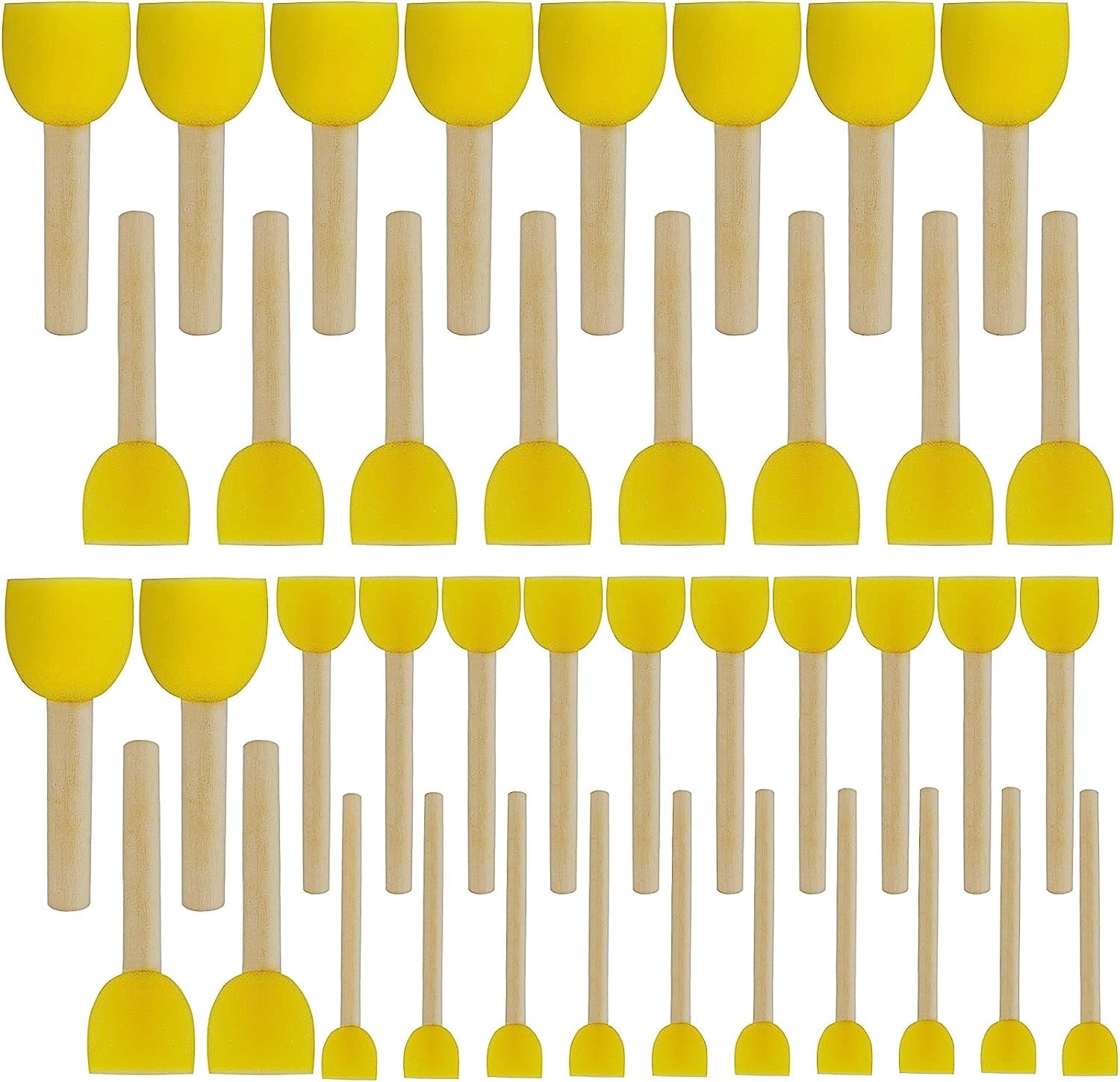 40 Pcs Sponges Brush,Round Sponge Foam Brush,Assorted Size Sponge Paint ...