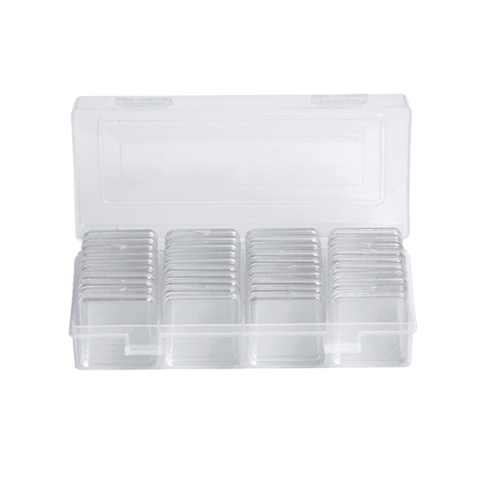 40 Pcs Square Plastic Coin Collection Boxes Storage Holder Container ...