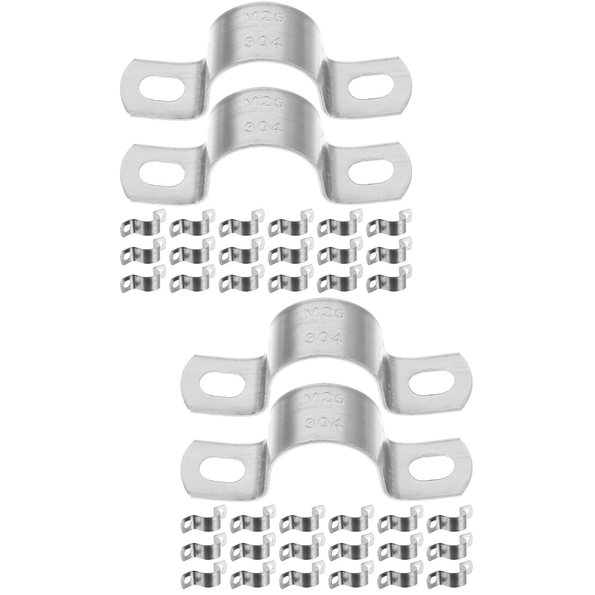 40 Pcs Stainless Steel Pipe Clamp Mount Electric Power Supply Tool ...