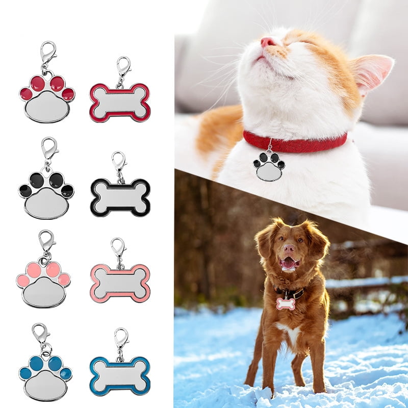 40 Pcs Sublimation Blank Dog Tags Bone Shaped DIY Heat Transfer Print ...