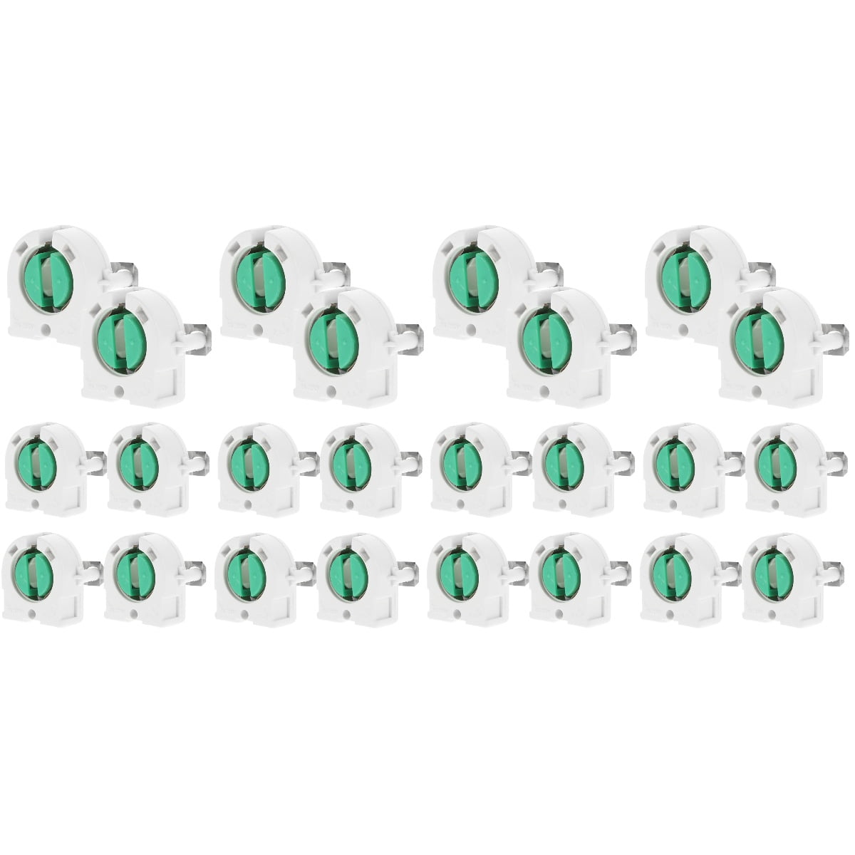 40 Pcs T8 Grille Lamp Holder Light Bulb Clips Replacement Lampholder ...