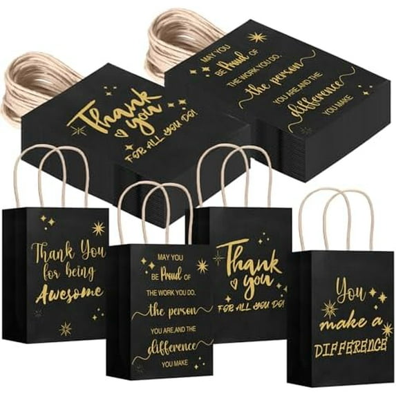 40 Pcs Thank You Employee Appreciation Gift Bags Bulk for Christmas ...