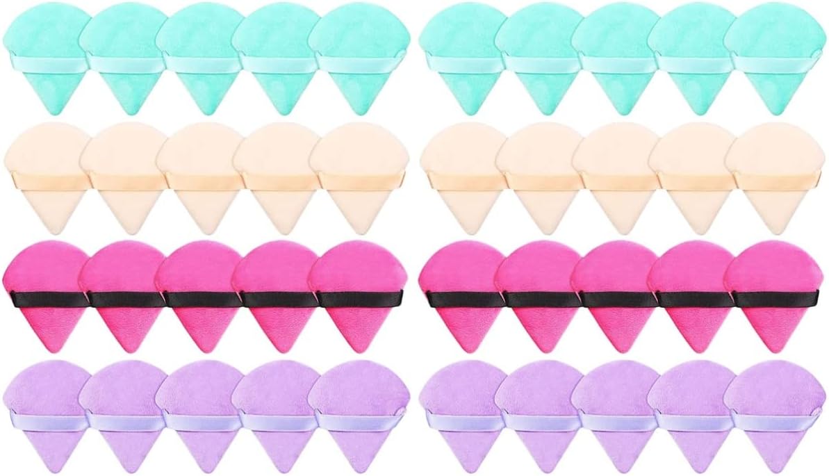 40 Pcs Triangle Makeup Puff Powder Puff Women Cosmetics Applicator ...