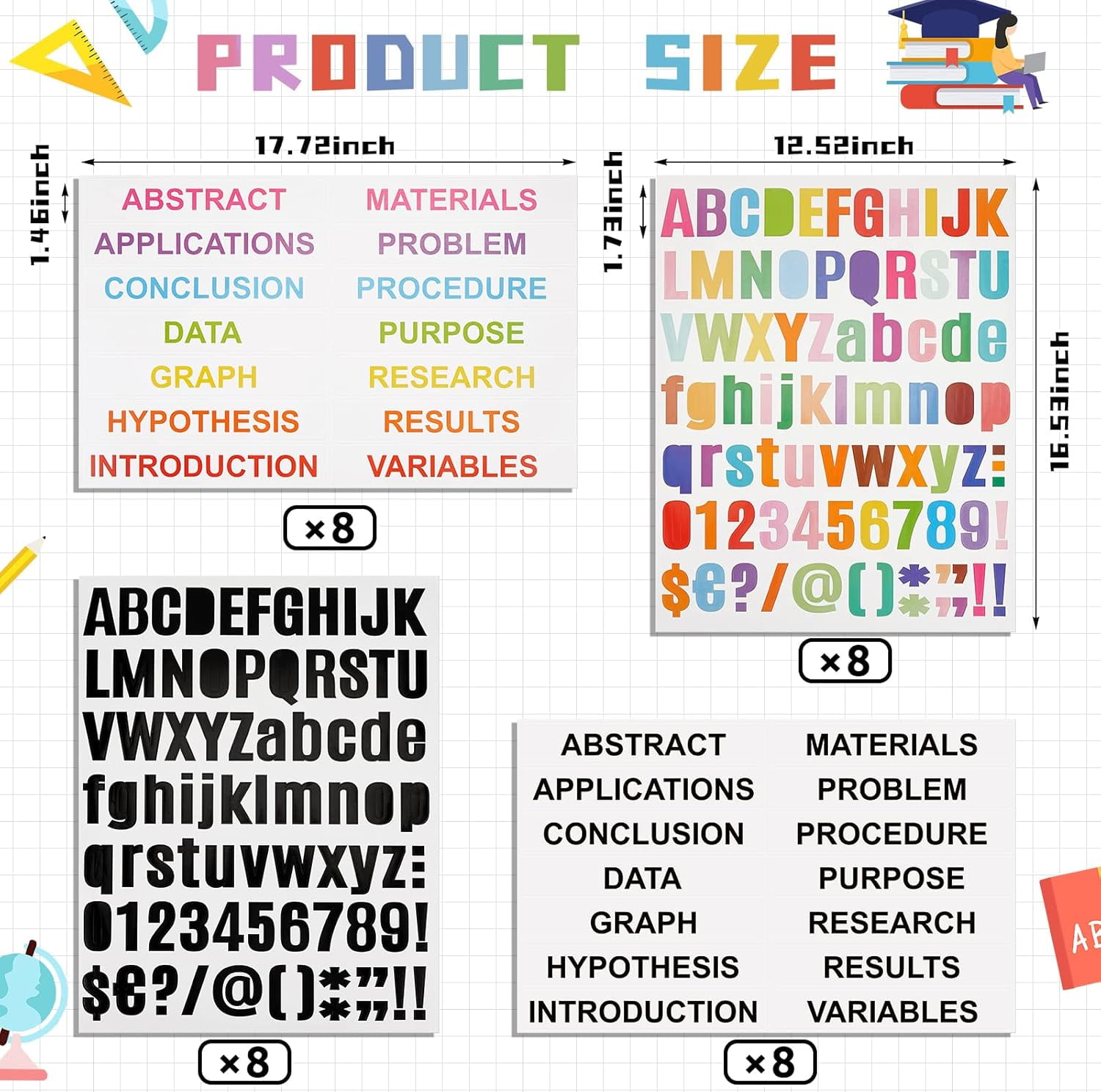 40 Pcs Trifold Poster Board 36" x 48" Large Science Fair Display Board ...