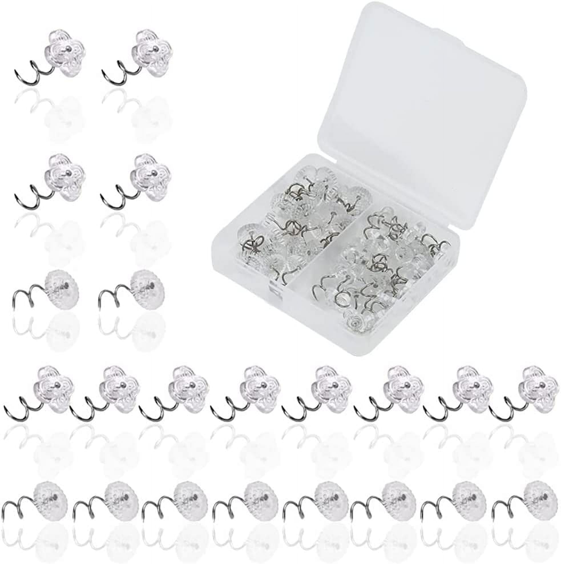 40 Pcs Upholstery Tacks Headliner Pins Clear Heads Twist Pins for ...