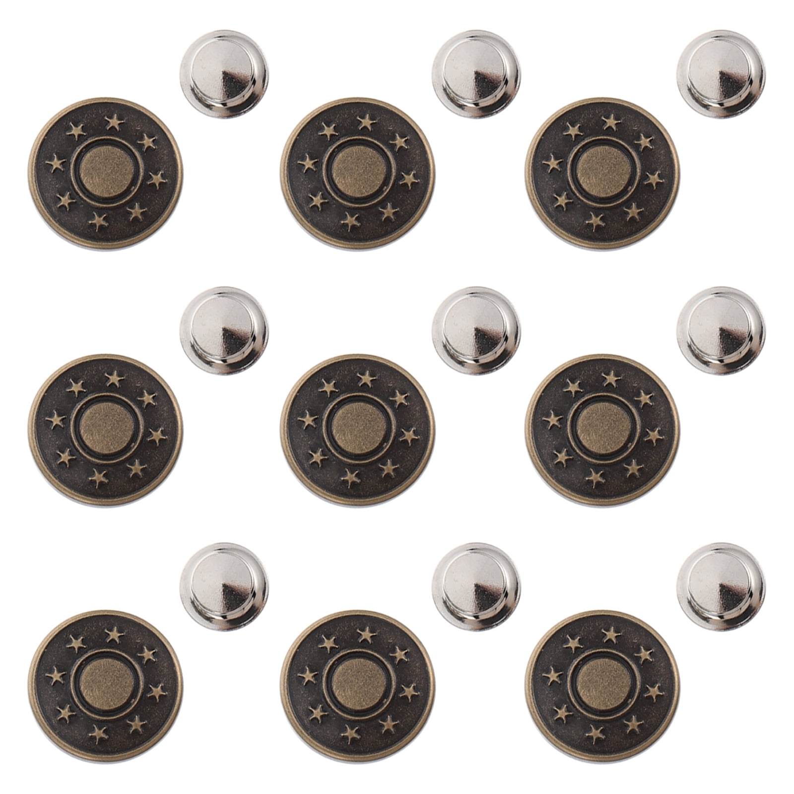 40 Pcs Waist Button Metal Jeans Buttons Men Threaded Rivets Adjustable ...