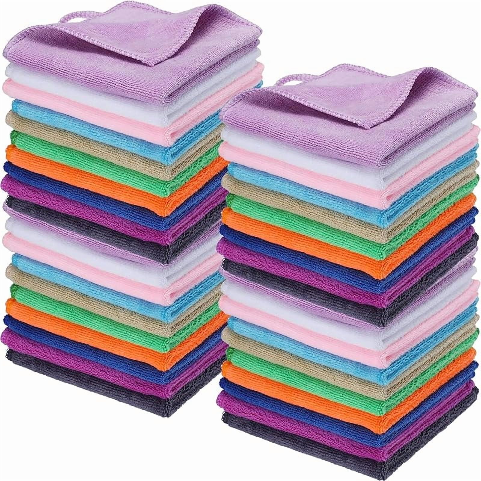 40 Pcs Wash Cloth Bulk Cotton Bath Hand Face Washcloths Soft Quick ...