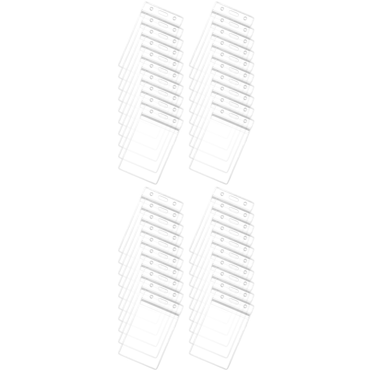 40 Pcs Waterproof Card Holder Badge Sleeve Id Sleeves Plastic Holders ...