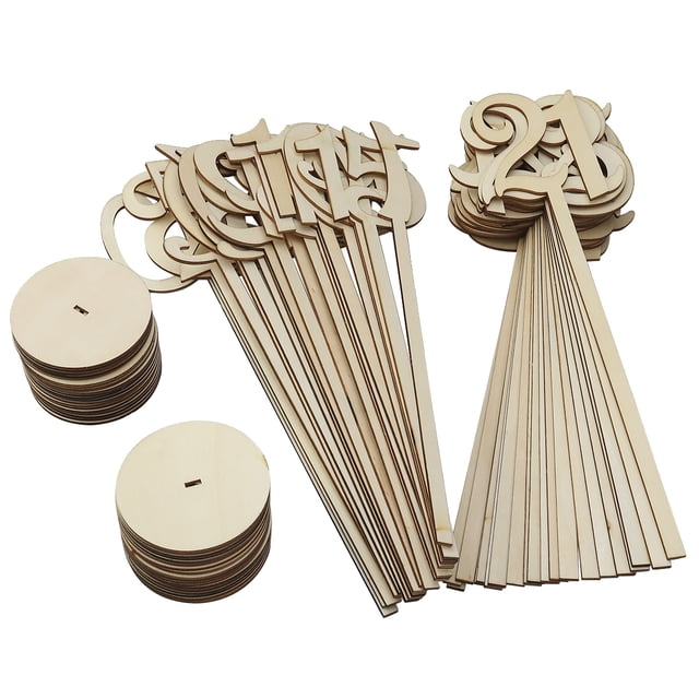 40 Pcs Wedding Reception Table Numbers Rustic Holders Custom Sign The ...