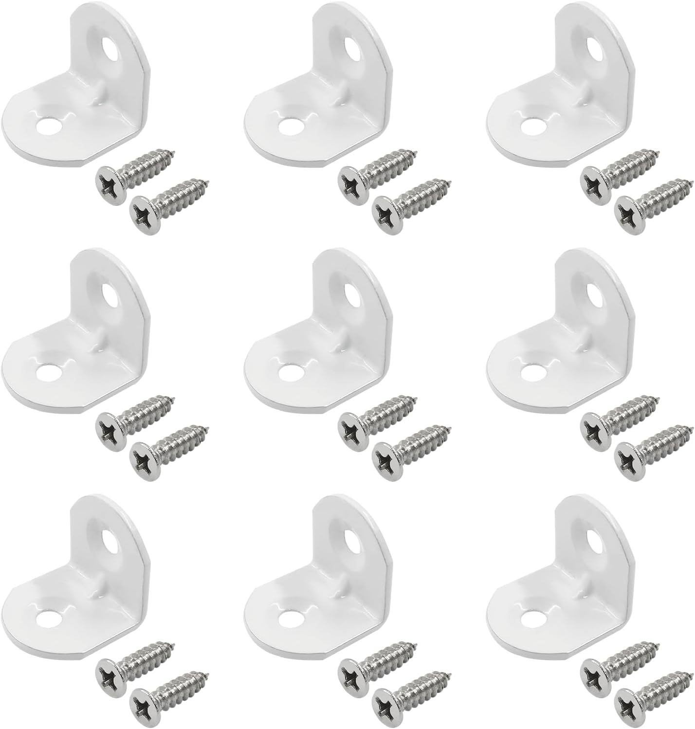40 Pcs White Corner Brace L Bracket, 0.75 x 0.75 x 0.73”/ 20 x 20 x 18 ...