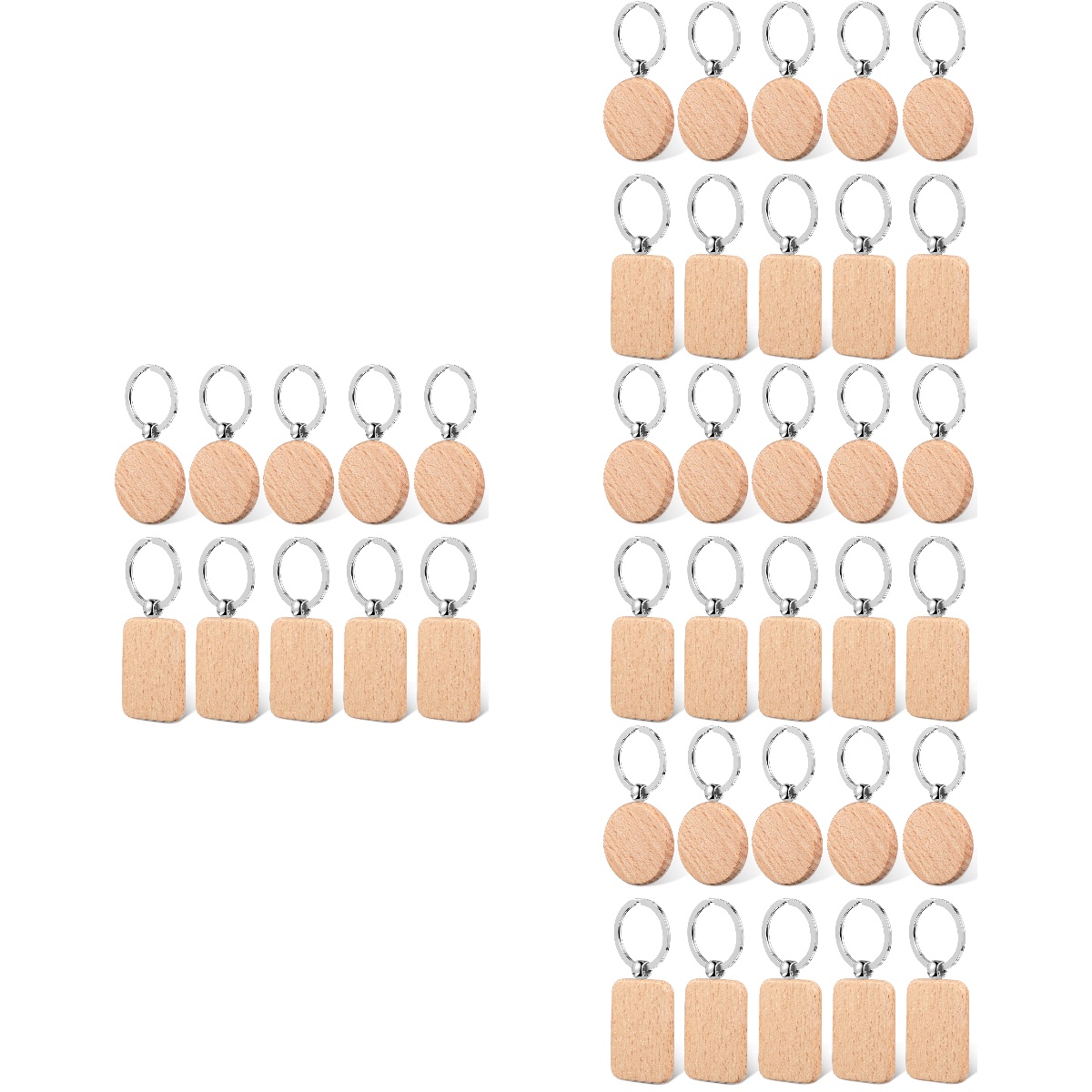 40 Pcs Wooden Keychain Key Rings Labels Keychain Blanks for Engraving ...